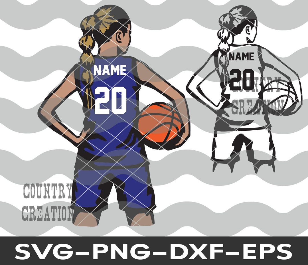 Layered Basketball Girl SVG, Basketball Shirt Customize Name Number ...