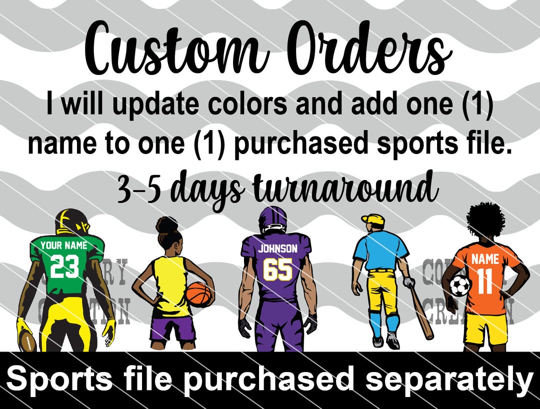 Custom Digital Orders - One SVG, Eps,png-customization of Current Sport ...