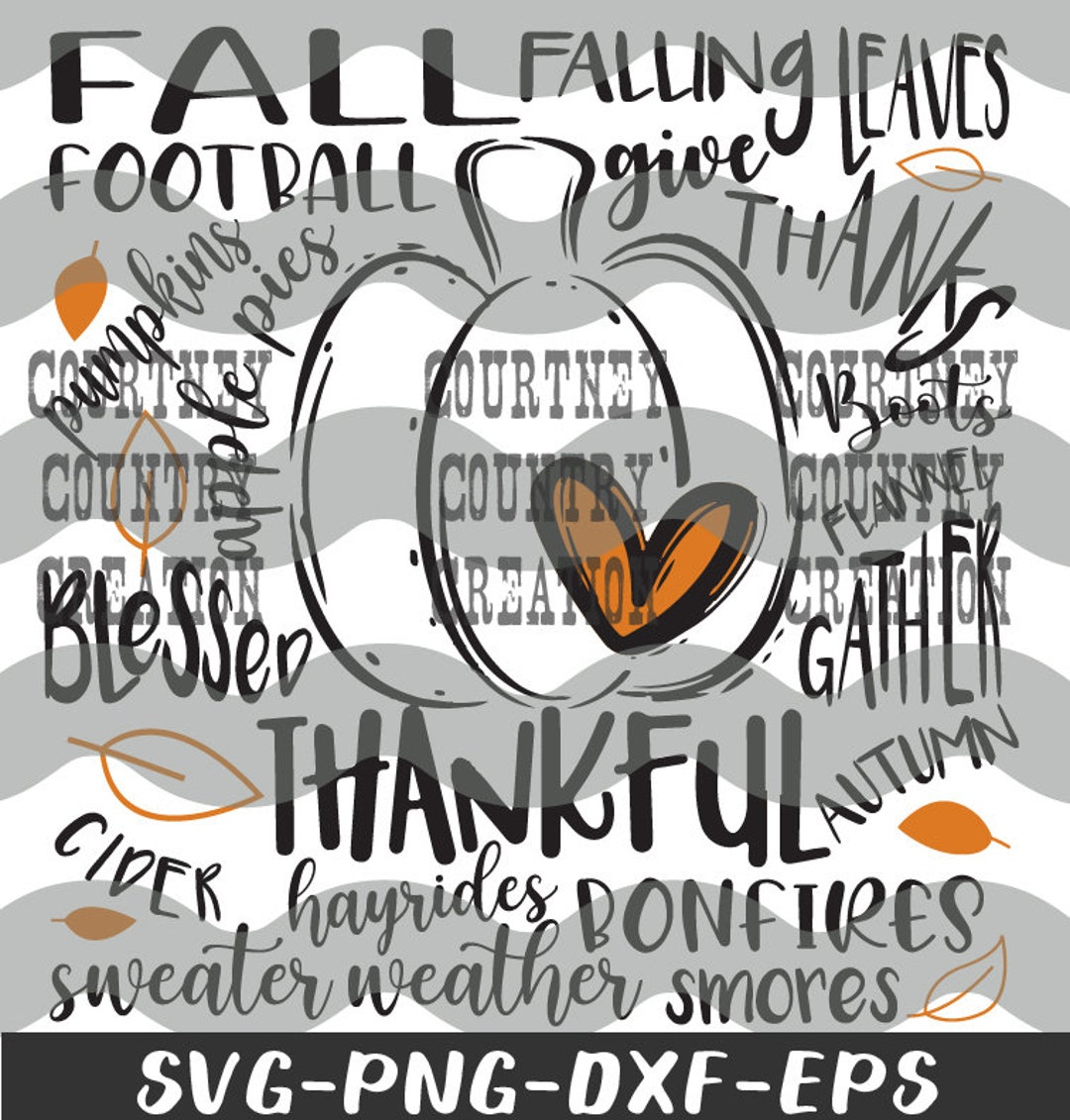 Fall Pumpkin Word Art SVG / Sublimation/typography / Svg, Png, Dxf ...