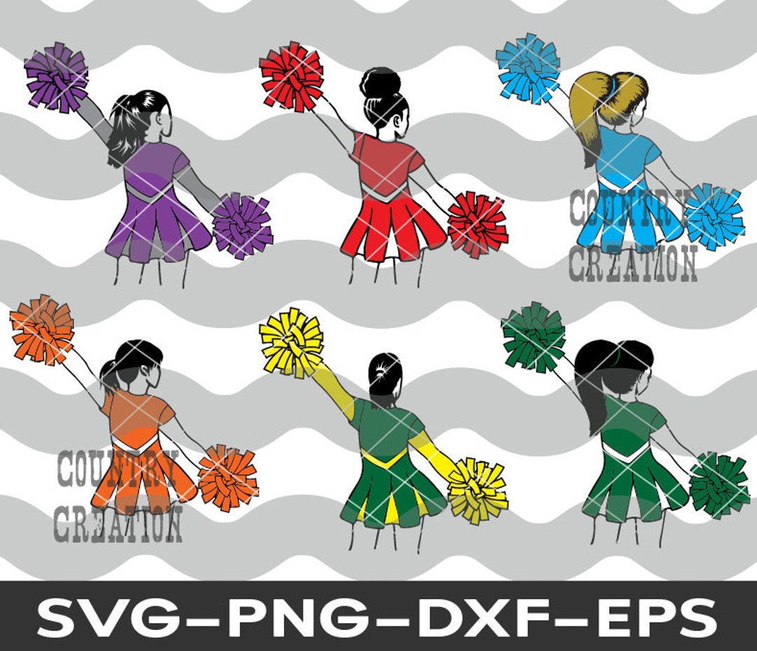 Layered Cheerleader SVG, Cheerleading Svg, Customize High School Cheer ...