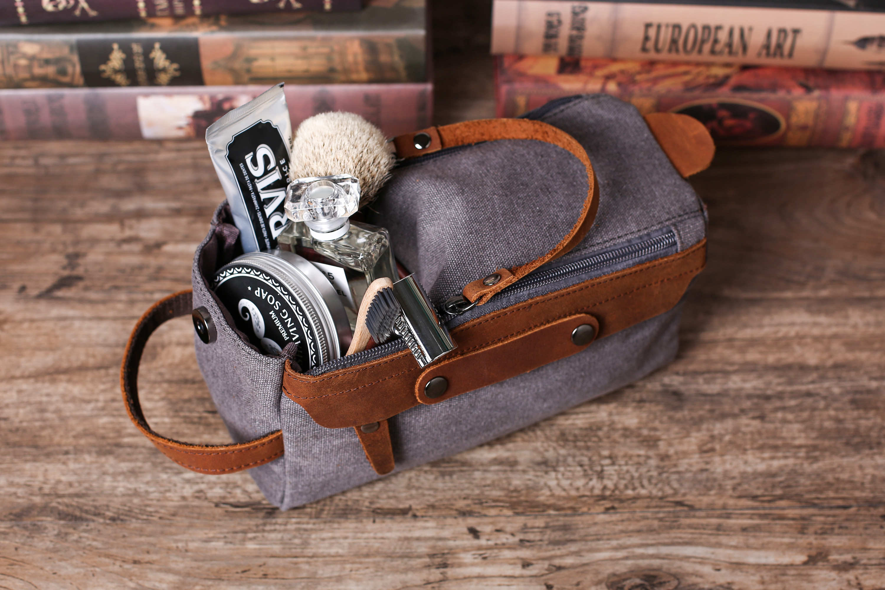 Personalized Shaving Kit Groomsmen Toiletry Bag Leather Dopp | Etsy