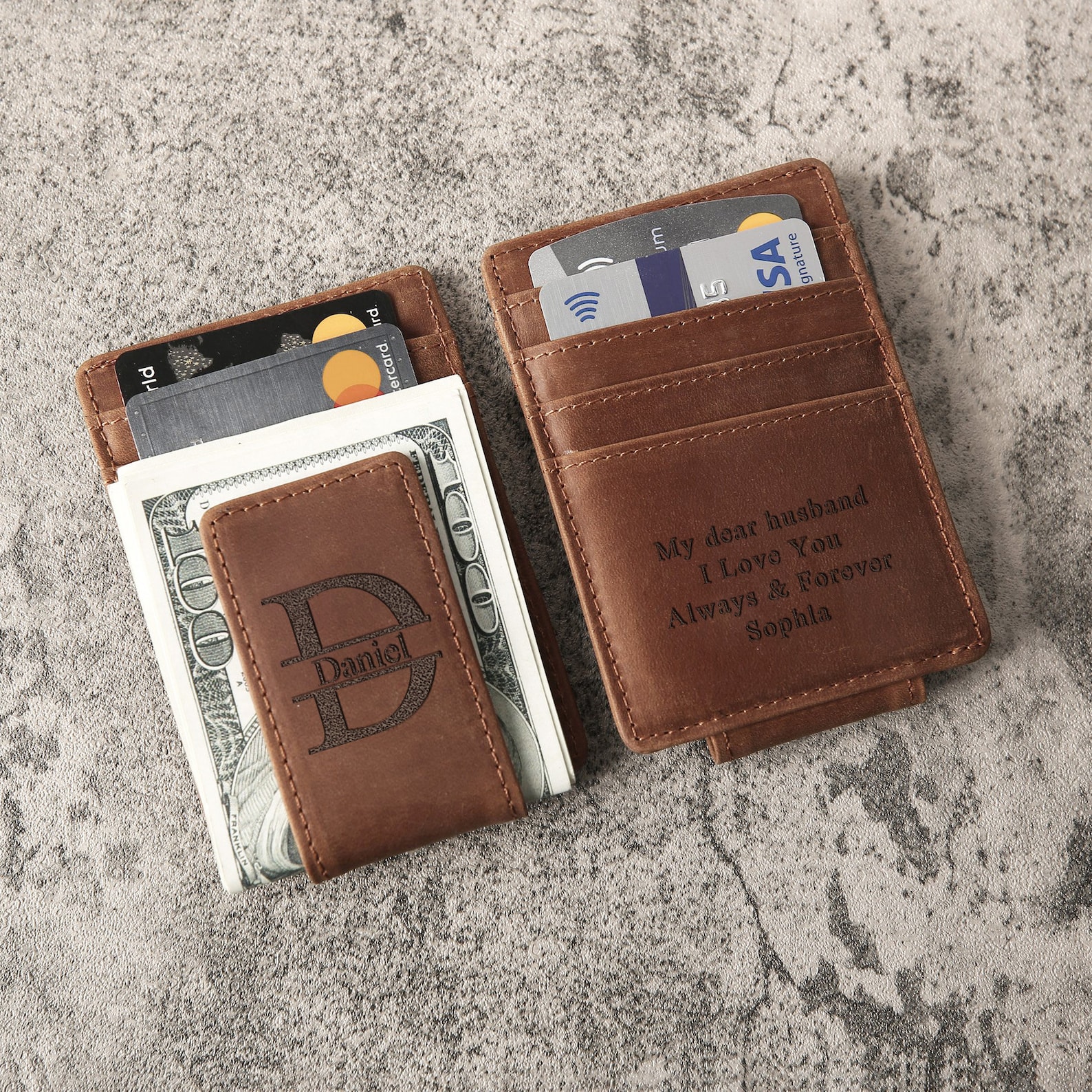 Personalized Money Clip Leather Money Clip Engraved Money - Etsy
