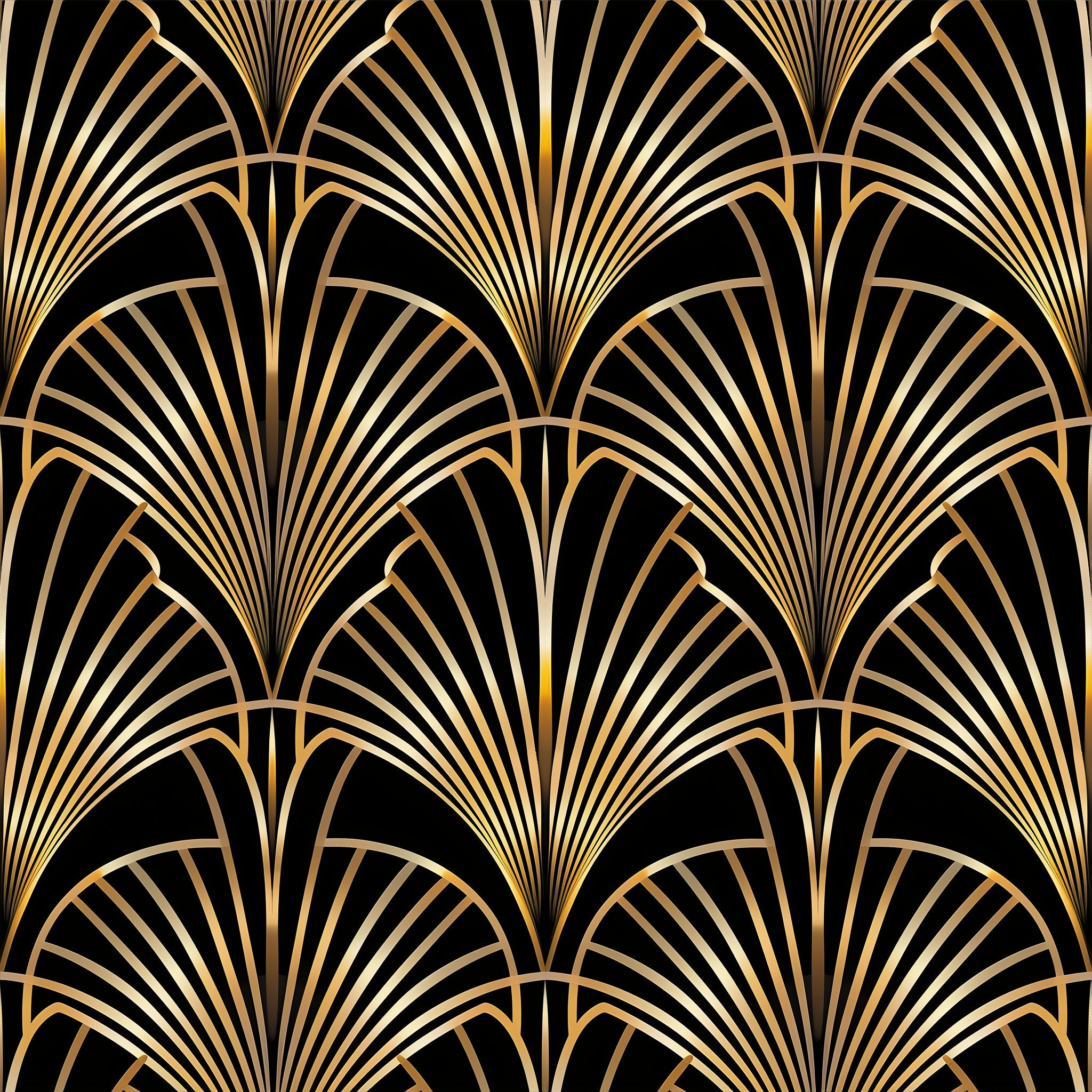 Floral Art Deco Pattern, 1920s Digital Paper, Seamless Background, Art ...