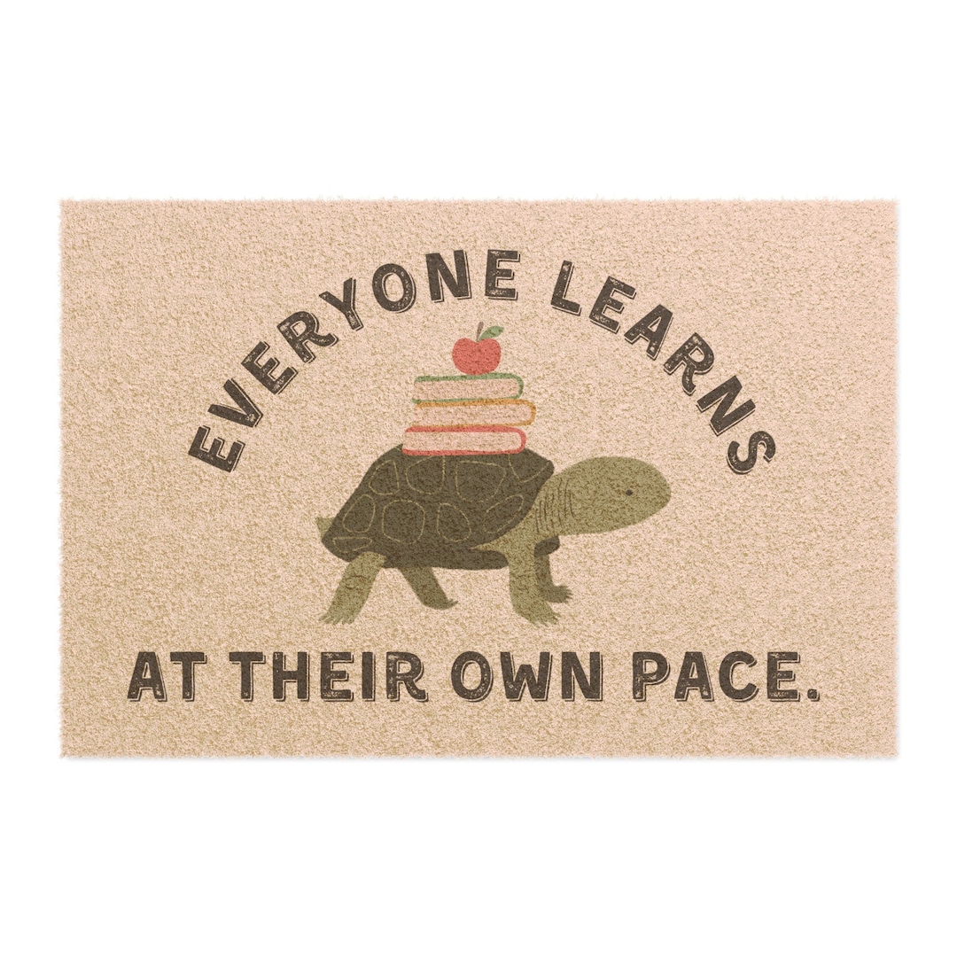 Muted Turtle Classroom Doormat, Cute Teacher Turtle Doormat, Classroom ...
