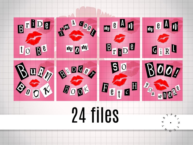 8x Mean Girls Svg Png Quotes Printable Party Decor Bundle Etsy