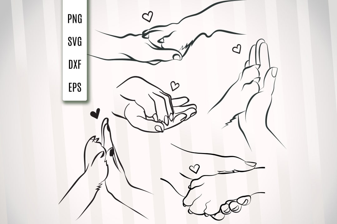 Paw and Hand SVG PNG Bundle, Dog Paw Heart Svg, Dog SVG, Dog Mom Svg ...