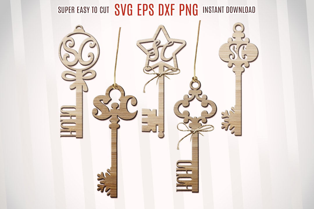 Santas Magic Key Svg, Santa Ornament Svg Laser, Christmas Key Ornament ...