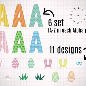 Easter Letters PNG Bundle, Easter Sublimation Doodle Letters, Easter ...