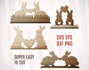 Cute Bunny Bundle SVG, Easter Bunnies Svg, Rabbit Bundle Svg, Spring ...