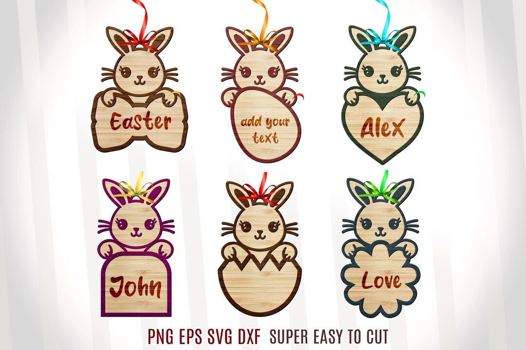 Easter Bunny Name Tag Cut File, Easter Ornaments Svg, Easter Basket ...