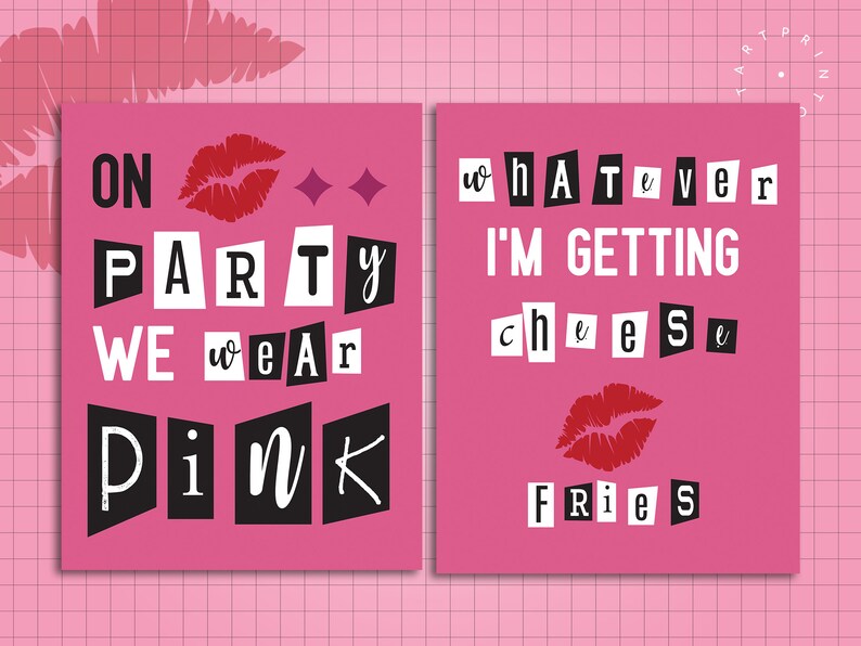 12x Mean Girls Party Poster Printable Bachelorette Party Etsy Uk