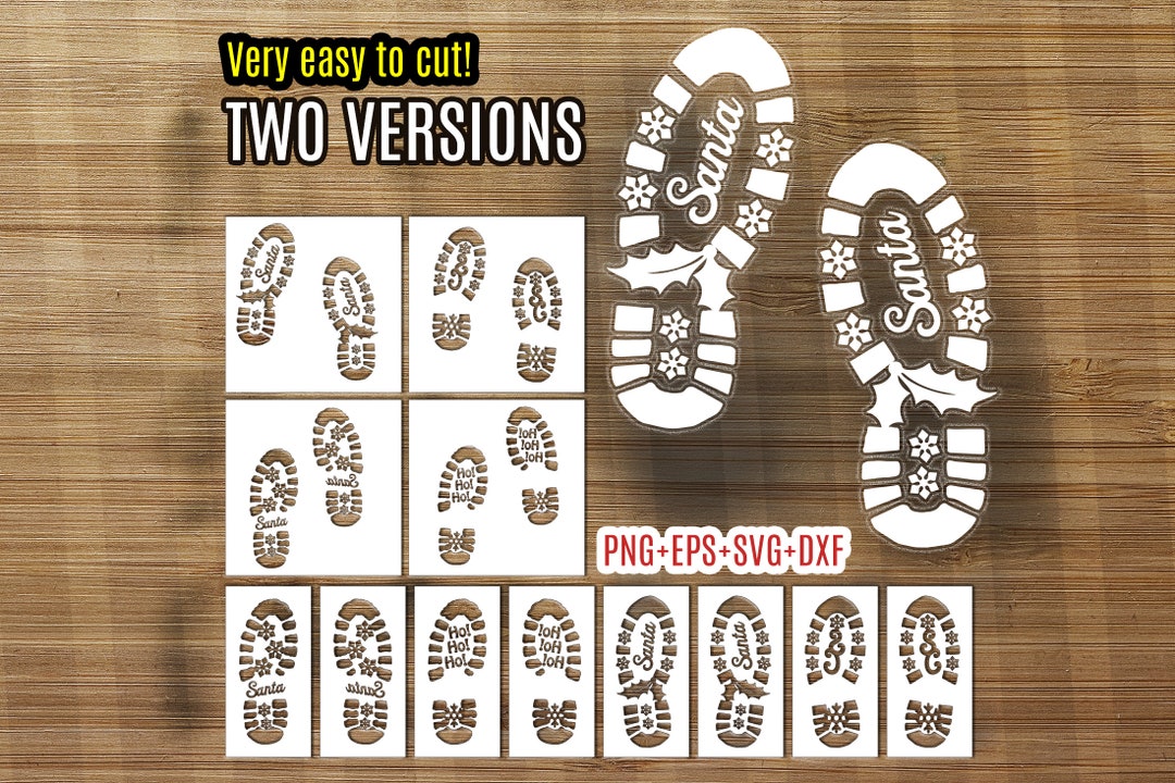 Santa Footprint SVG, Santa Boots Svg, Santa Footsteps SVG, Santa Claus ...