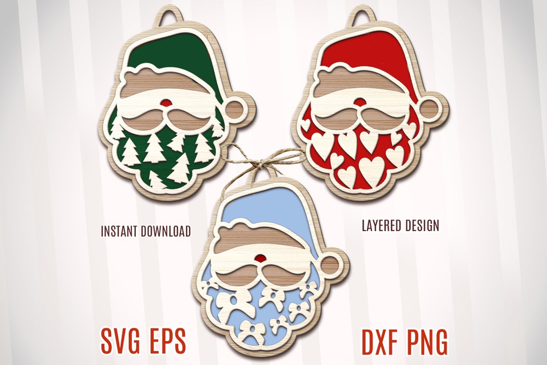 Santa Face SVG, Santa Ornament Svg, Christmas Ornament Svg, Cute Santa ...
