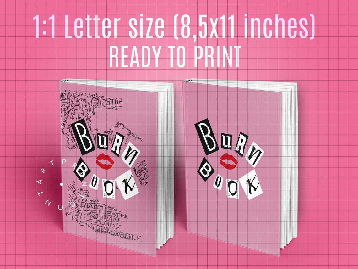2x Burn Book Printable Cover Burn Book Journal Cover Mean - Etsy