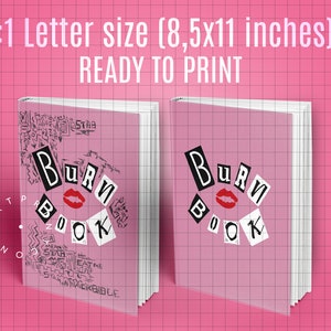 2x Burn Book Printable Cover, Burn Book Journal Cover, Mean Girls ...