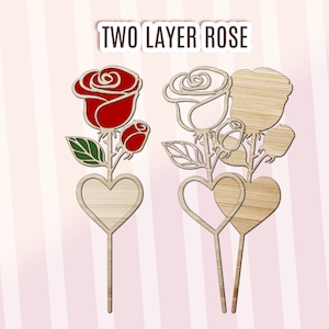 Rose SVG, Layered Rose Laser Cut File, Flower Laser Cut File, Wood Rose ...