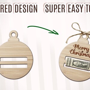 Christmas Money Clip Svg, Money Sign Christmas Ornament, Money Gift ...
