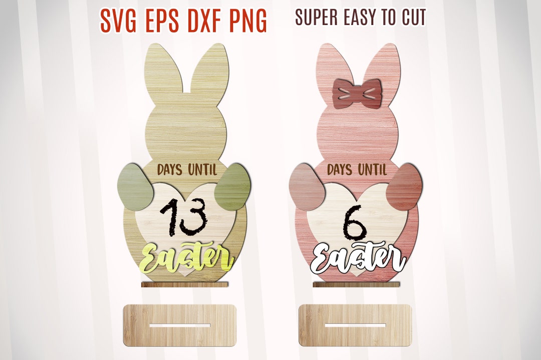 Easter Countdown Svg, Easter Sign Svg, Glowforge Easter Bunny Sign ...