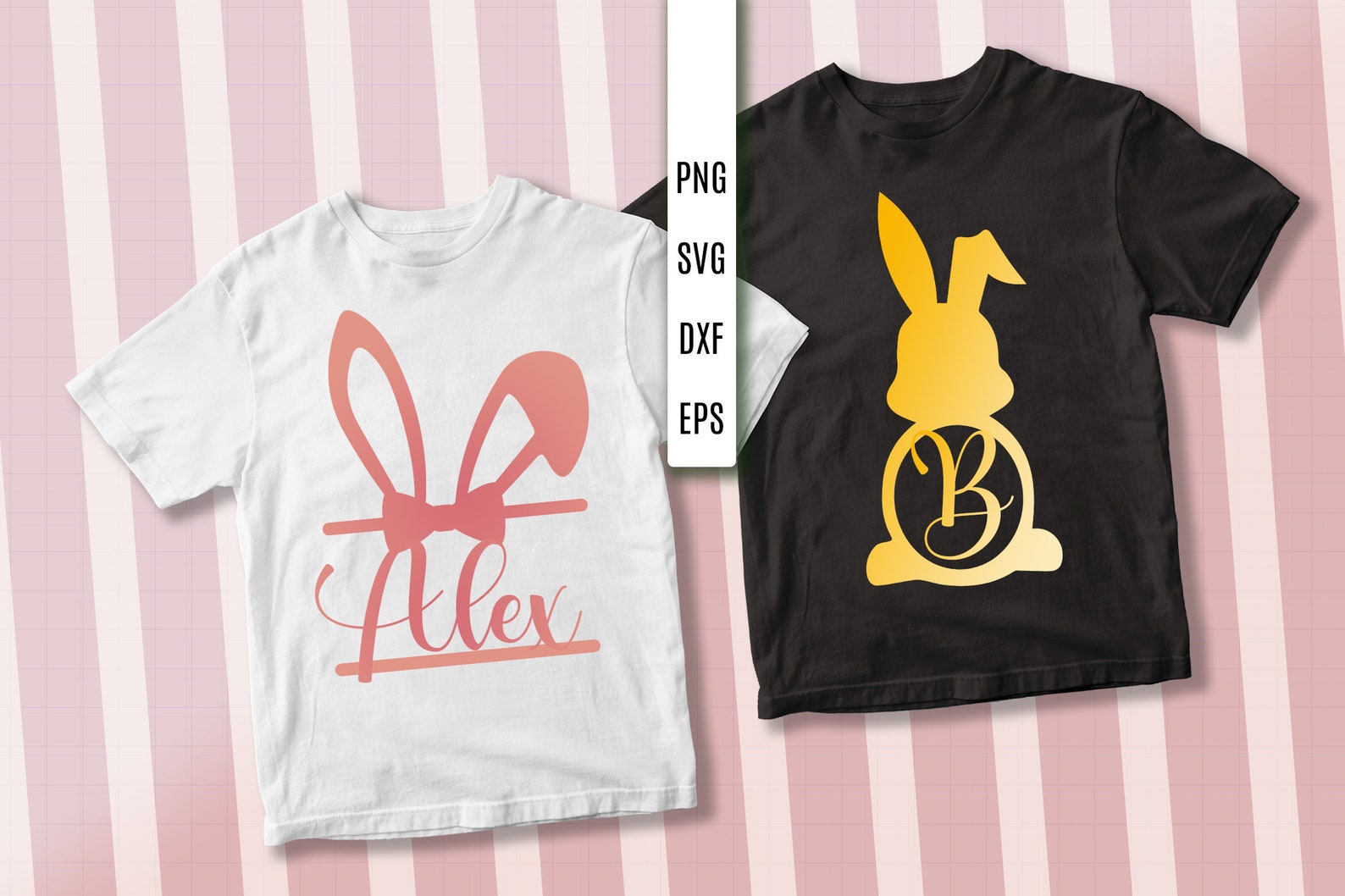 Easter Bunnies SVG, Monogram Bunnies SVG, Easter Svg, Bunny Split Svg ...