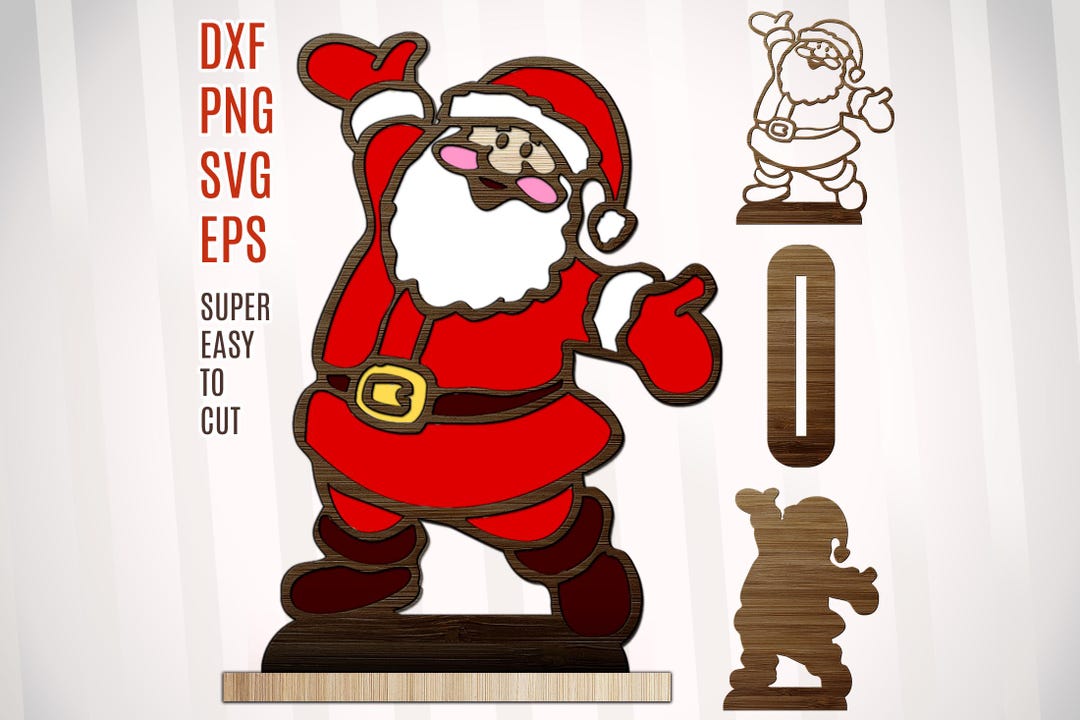 Christmas Santa Stand SVG, Santa SVG, Laser File Glowforge, Christmas ...