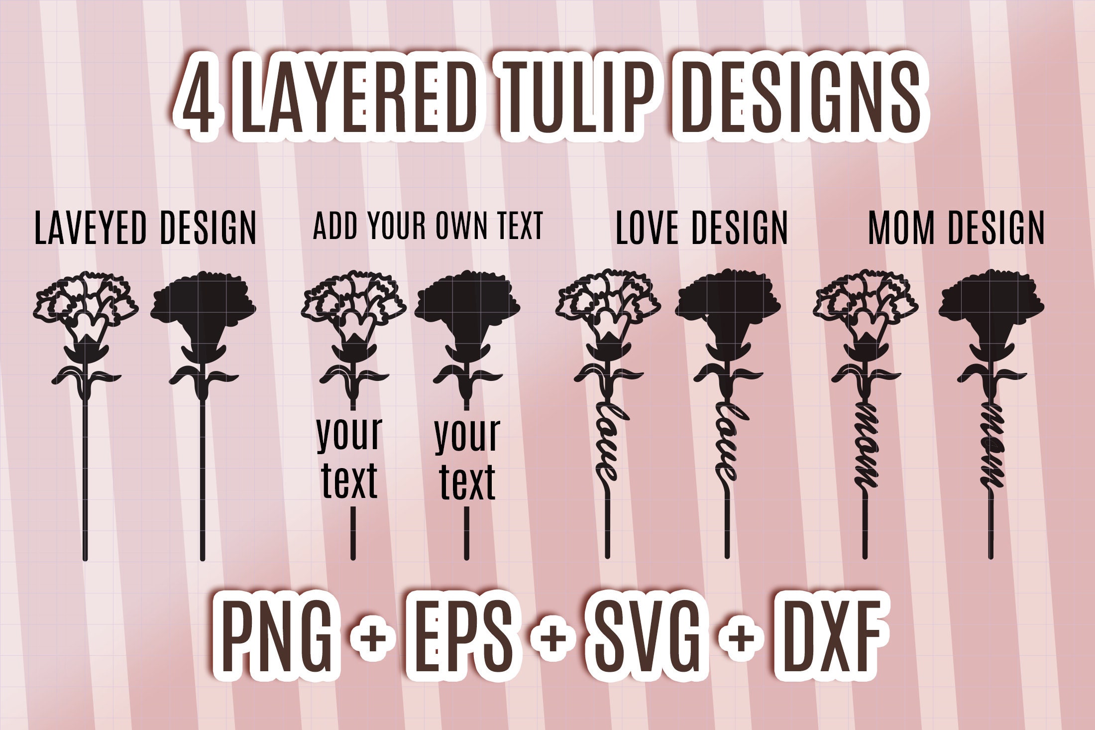 Carnation Svg Flower Laser Cut File Bundle Mother Day Flower - Etsy UK