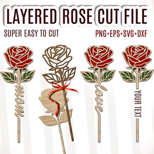 Mom Rose Laser Cut File, Mothers Day Gift, Love Rose Laser Cut File ...