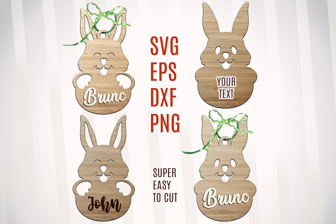 Easter Bunny Gift Tag SVG, Cute Bunnies Svg, Easter Tags Laser File ...