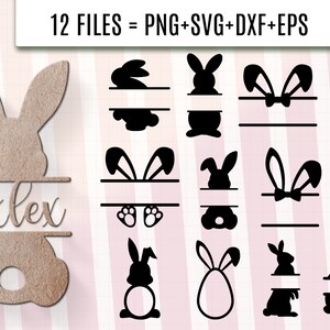 Easter Bunnies SVG, Monogram Bunnies SVG, Easter Svg, Bunny Split Svg ...