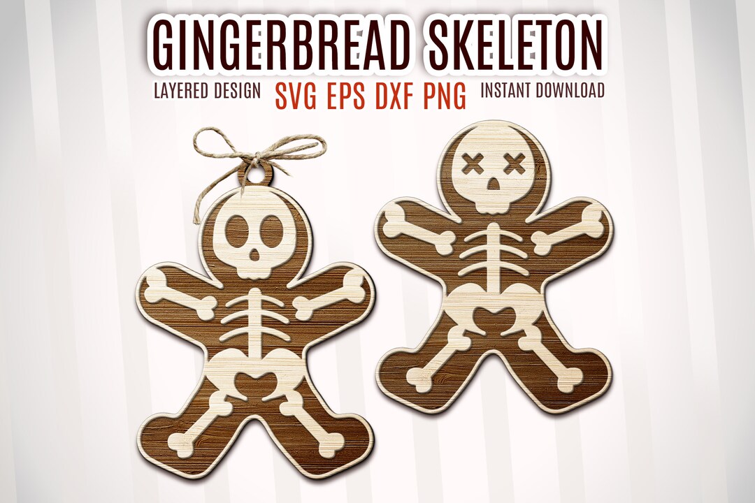 Skeleton Gingerbread Man Svg, Gingerbread Ornament Svg, Christmas ...