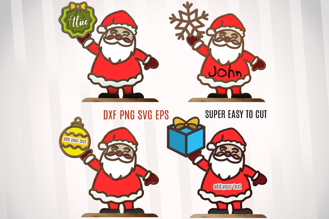 Santa Claus Svg, Standing Santa Claus Svg, Santa Ornament Svg, Cute ...