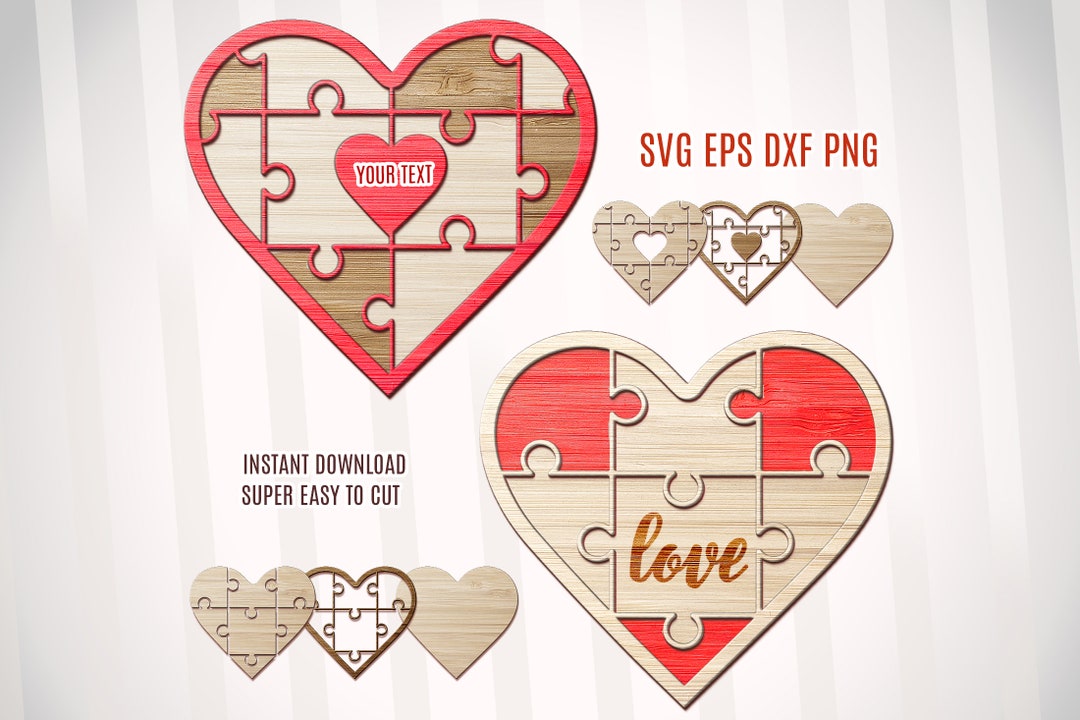 Valentine Puzzle Piece SVG, Love Puzzle Template Svg, Puzzle Svg ...