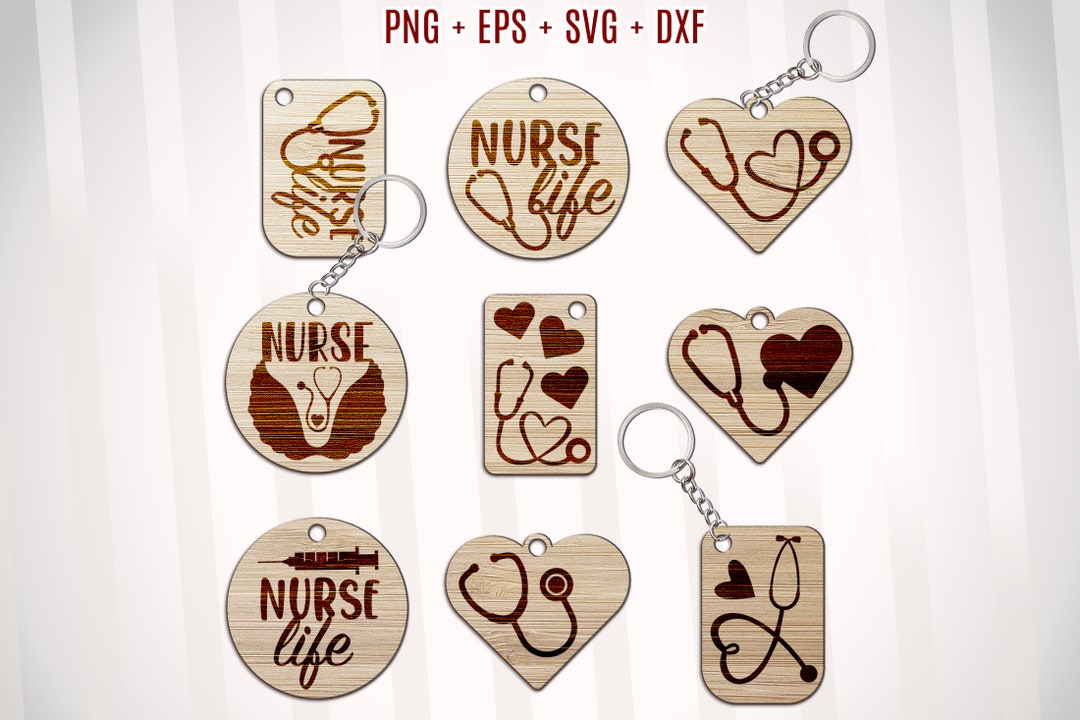 Nurse Keychain SVG, Nurse Gift Svg Laser Cut, Nurse Life Svg, Keychain ...