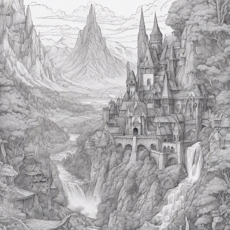 Dark Fantasy Coloring Pages - Etsy