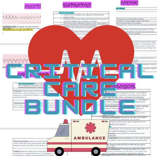 CRITICAL CARE Nursing School Ultimate Guide BUNDLE - Etsy