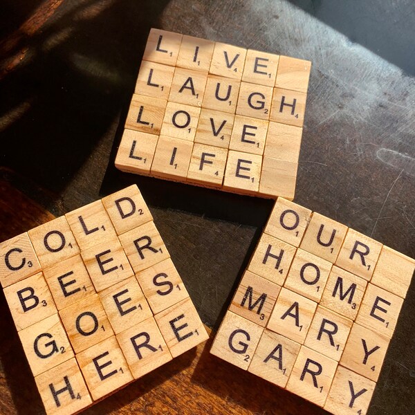 Scrabble Coaster - Etsy