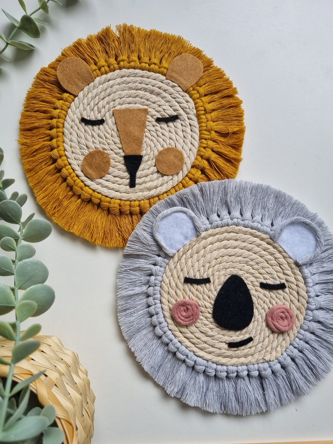 Macrame Animal Faces Woodland Jungle Safari Fox Bear - Etsy UK