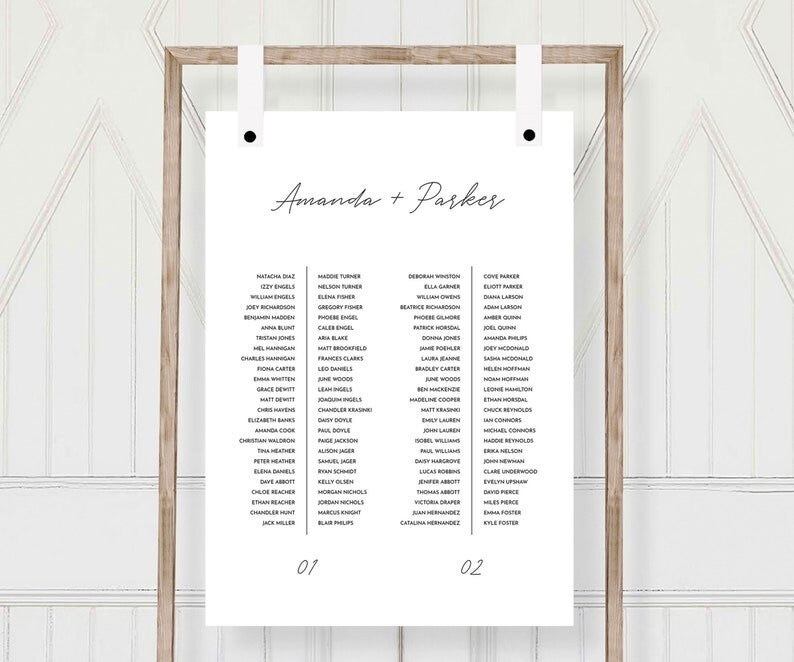 Wedding Seating Chart With Long Tables Editable Banquet - Etsy