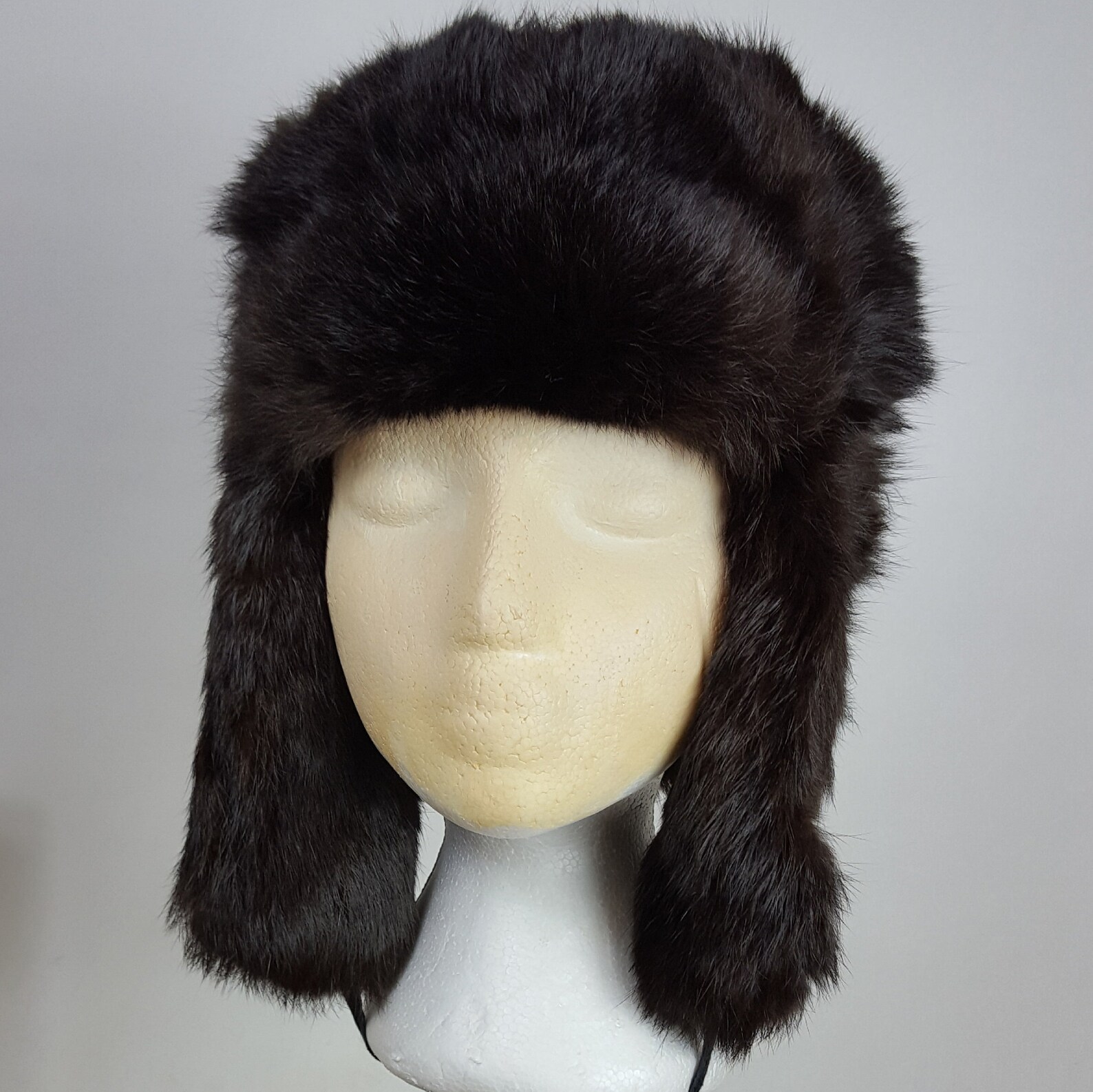 Vintage Pot Poht Real Mink Fur Russian Trooper Hat Size S 22.5 | Etsy