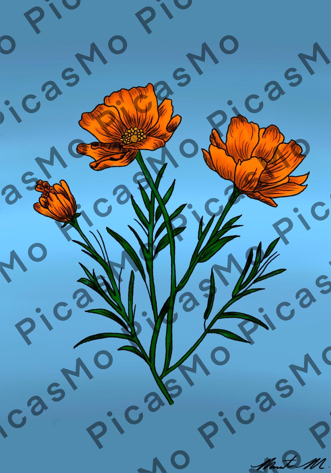 Flower Drawing - Etsy