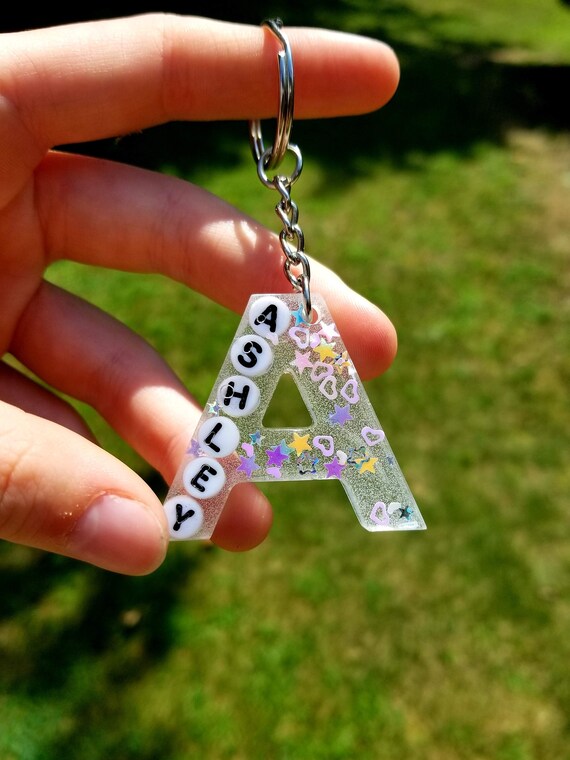 Personalized letter Keychain with name | Etsy