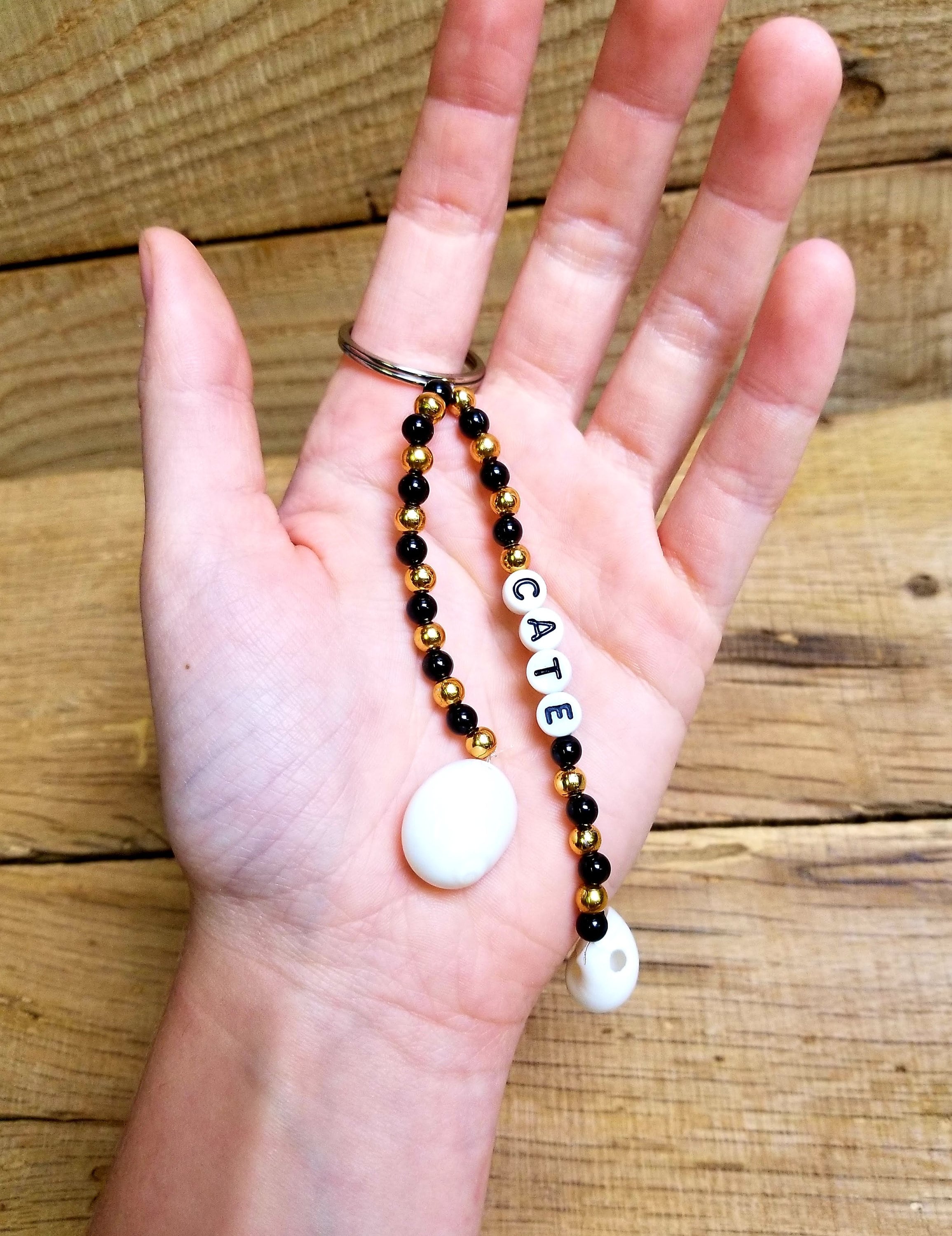 Personalized Beaded Keychain trendy keychains name - Etsy.de