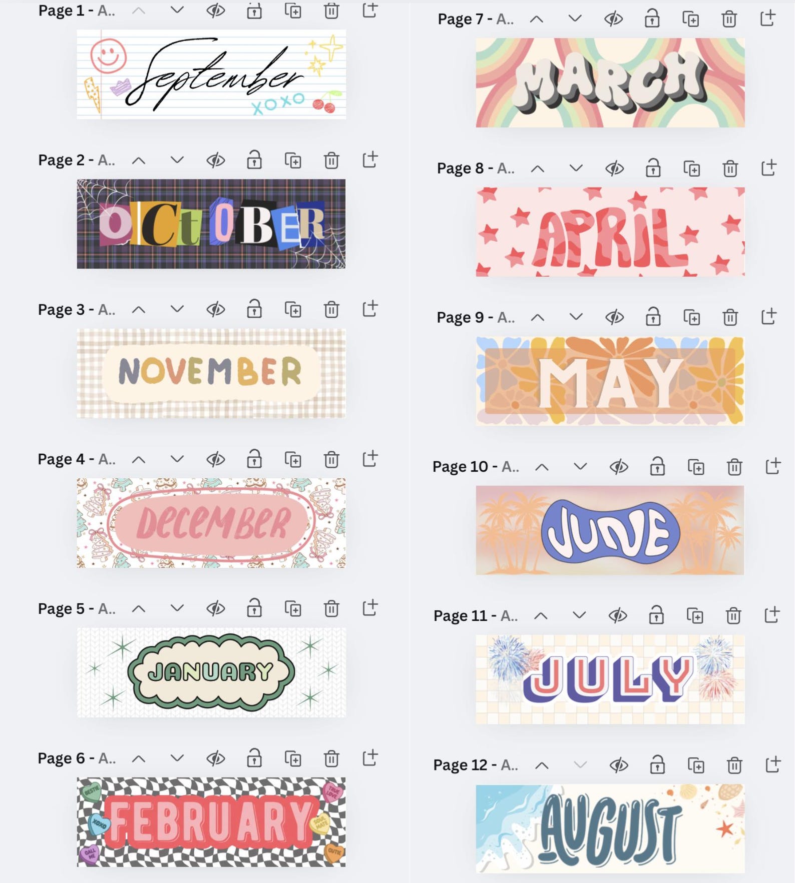 Month Printable, Pocket Chart Calendar Months, School Calendar ...