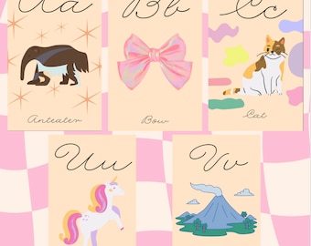 Victorian Cursive Alphabet Printable, Alphabet Word Wall Display, ABC ...