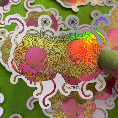 Flying Spaghetti Monster Vinyl Sticker FSM Pastafarian - Etsy