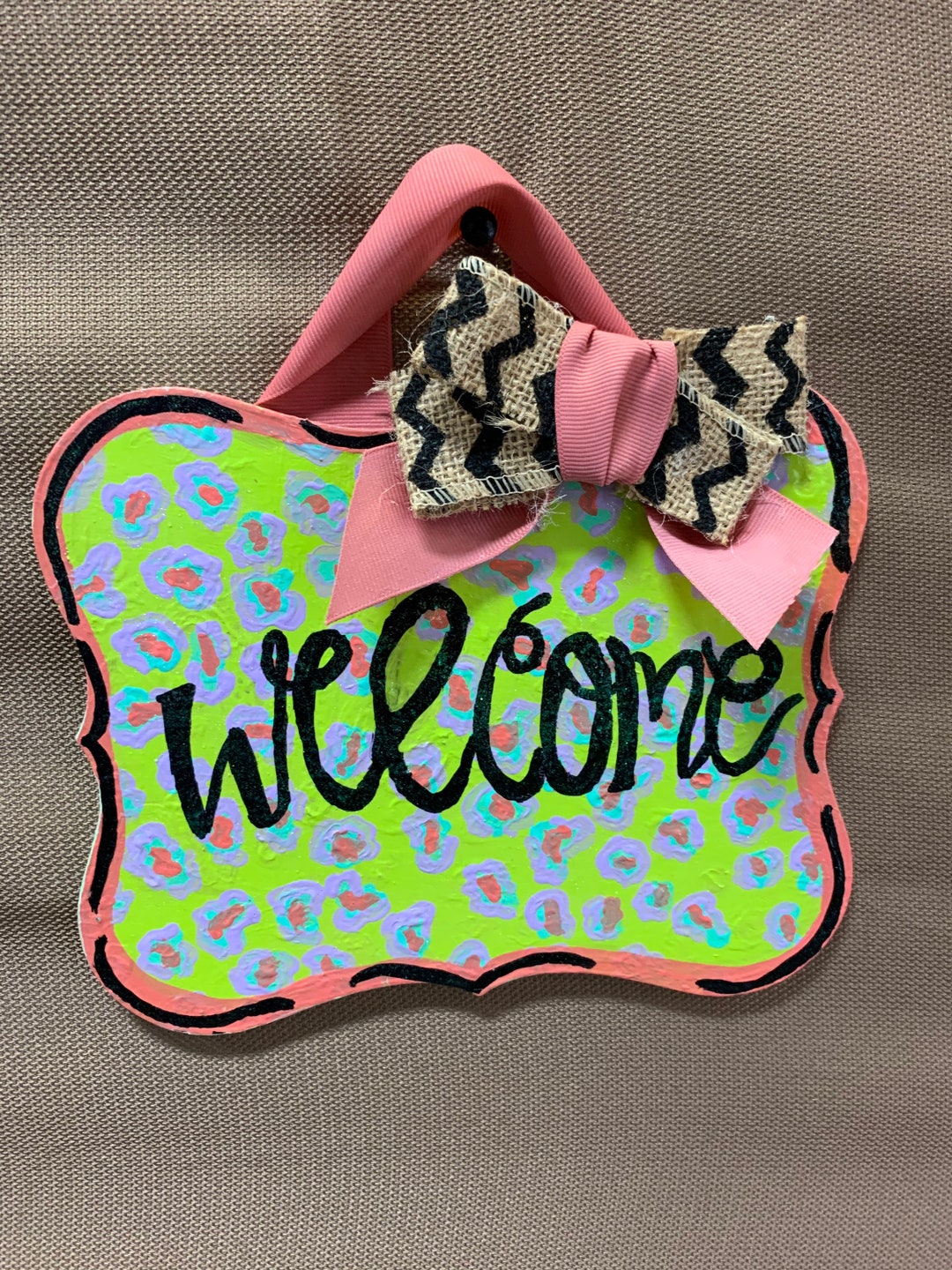 Leopard Print Welcome Sign - Etsy
