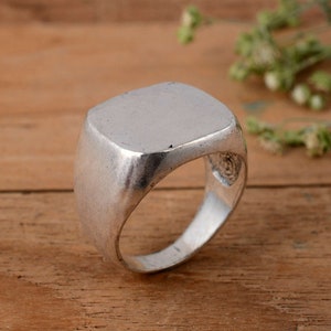 Mens Ring Silver Signet Ring Mens Band Minimalist Promise Mens Ring Silver Signet Ring Mens Band Minimalist Promise