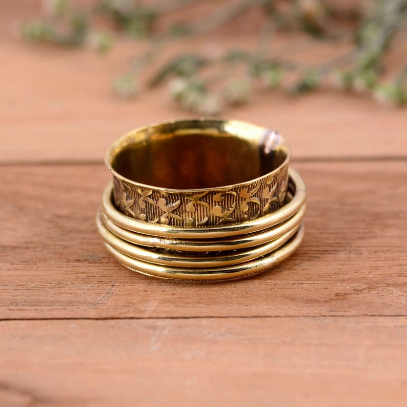 Gold Spinner Ring 14k Gold Thumb Ring Meditation Ring Women - Etsy