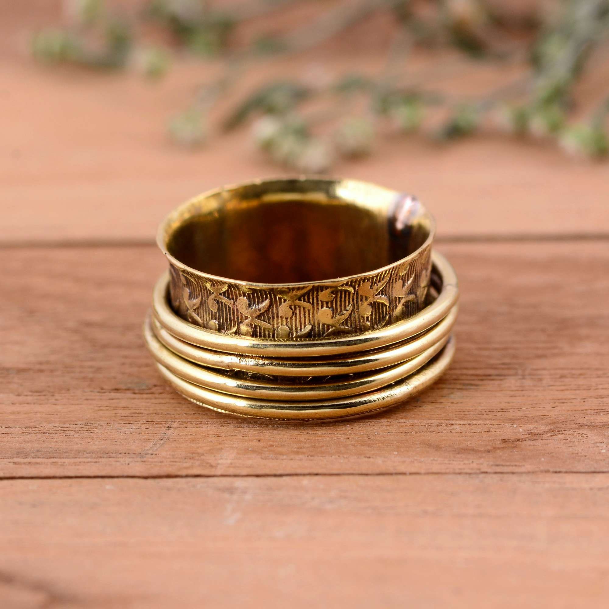 Gold Spinner Ring 14k Gold Thumb Ring Meditation Ring Women | Etsy