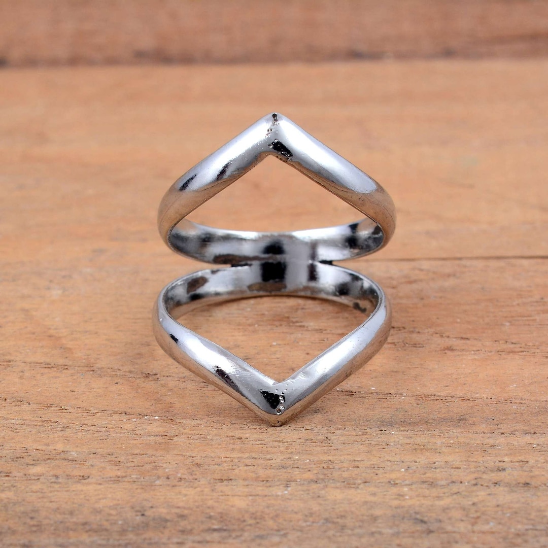 Chevron Arthritis Ring for PIP or DIP Joint - Swan Neck Splint - Silver ...
