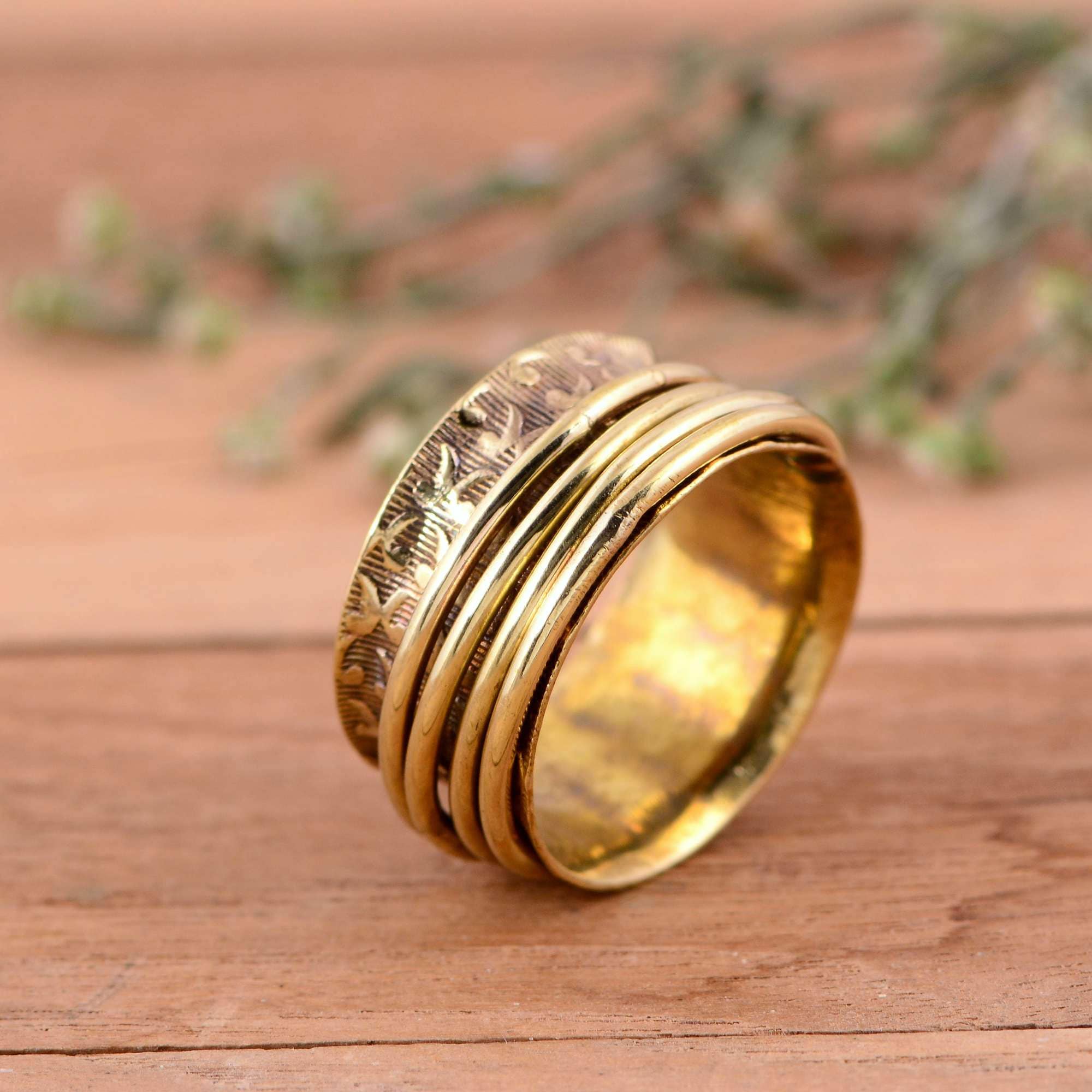 Gold Spinner Ring 14k Gold Thumb Ring Meditation Ring Women | Etsy